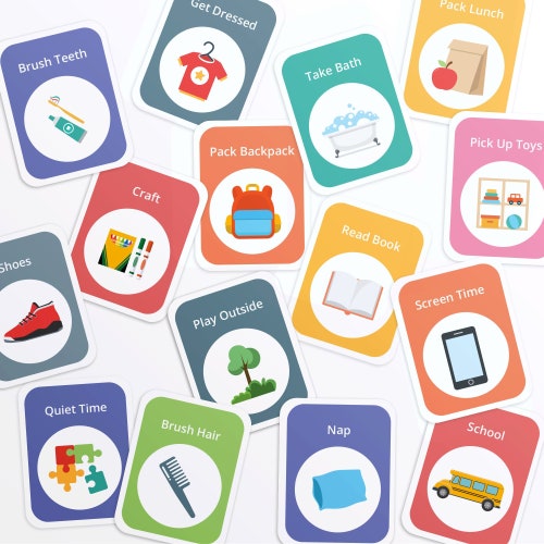 Editable Daily Kids Routine Cards I Toddler Visual Routine I - Etsy