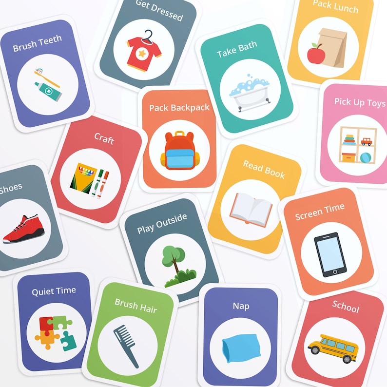 Editable Daily Kids Routine Cards I Toddler Visual Routine I - Etsy