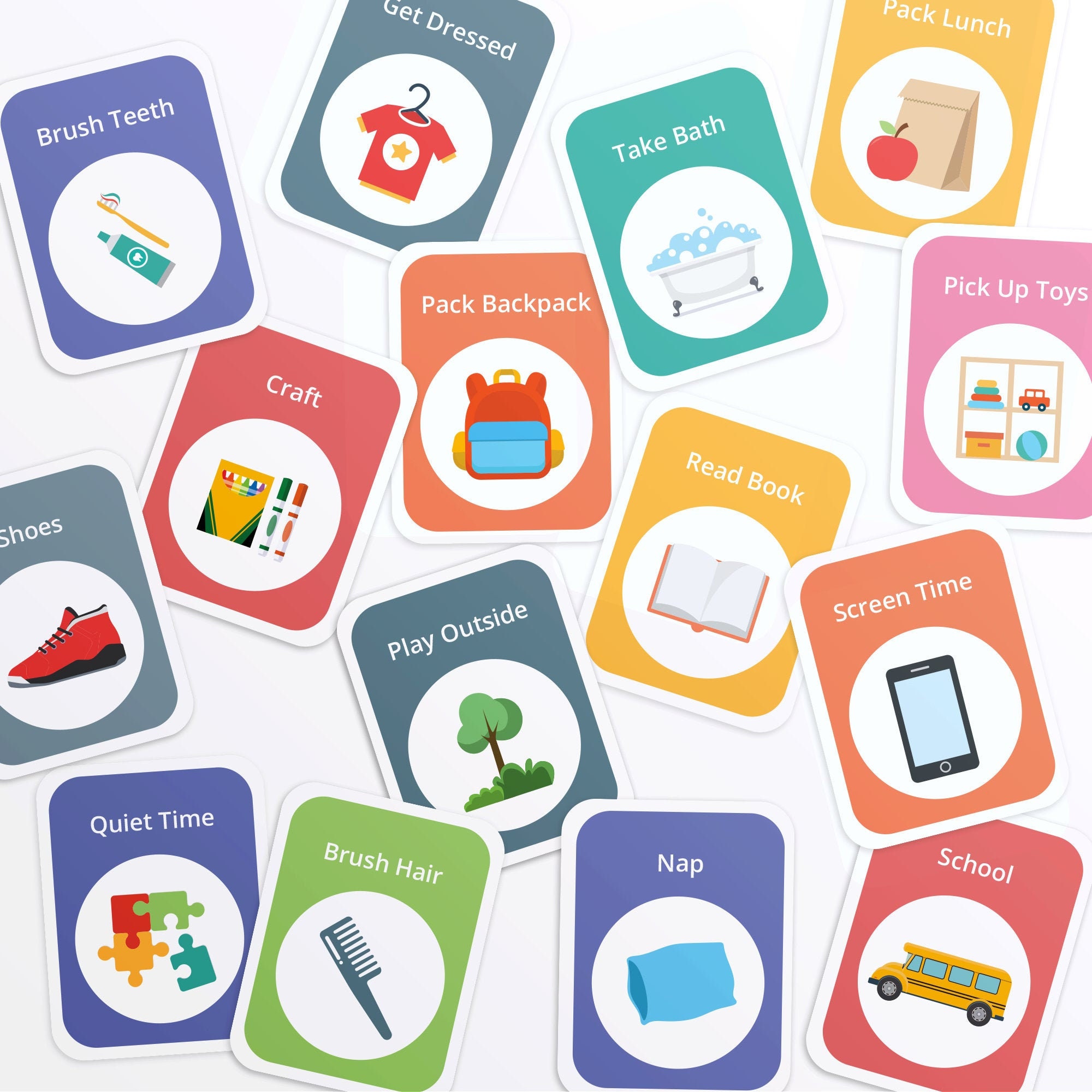 Editable Daily Kids Routine Cards I Toddler Visual Routine I - Etsy UK