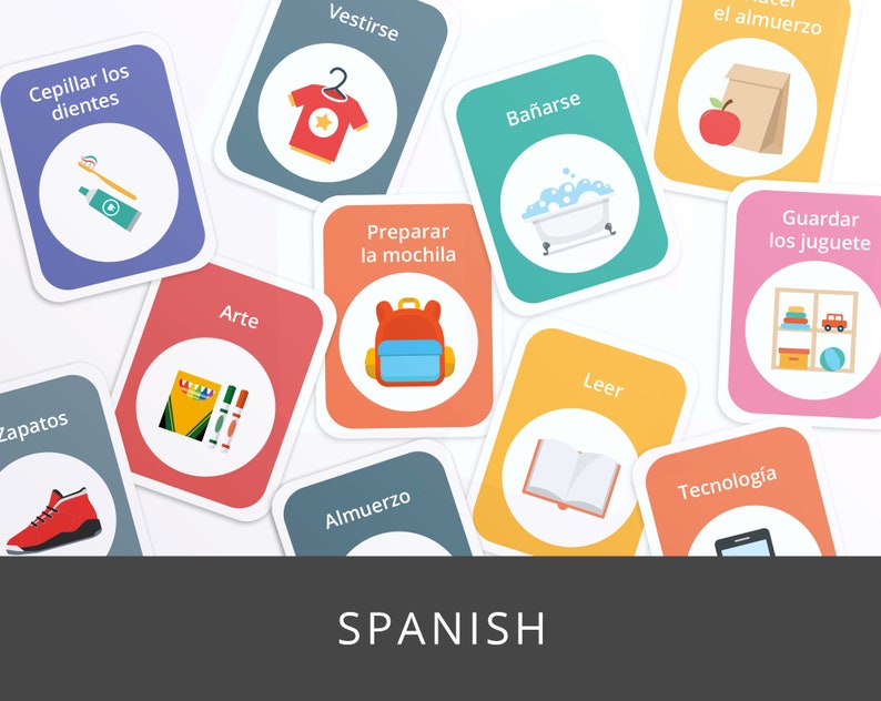 Kids Routine Cards Spanish - Etsy