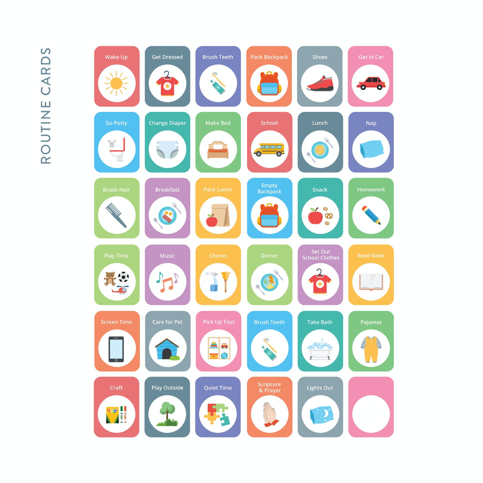 Editable Daily Kids Routine Cards I Toddler Visual Routine I - Etsy