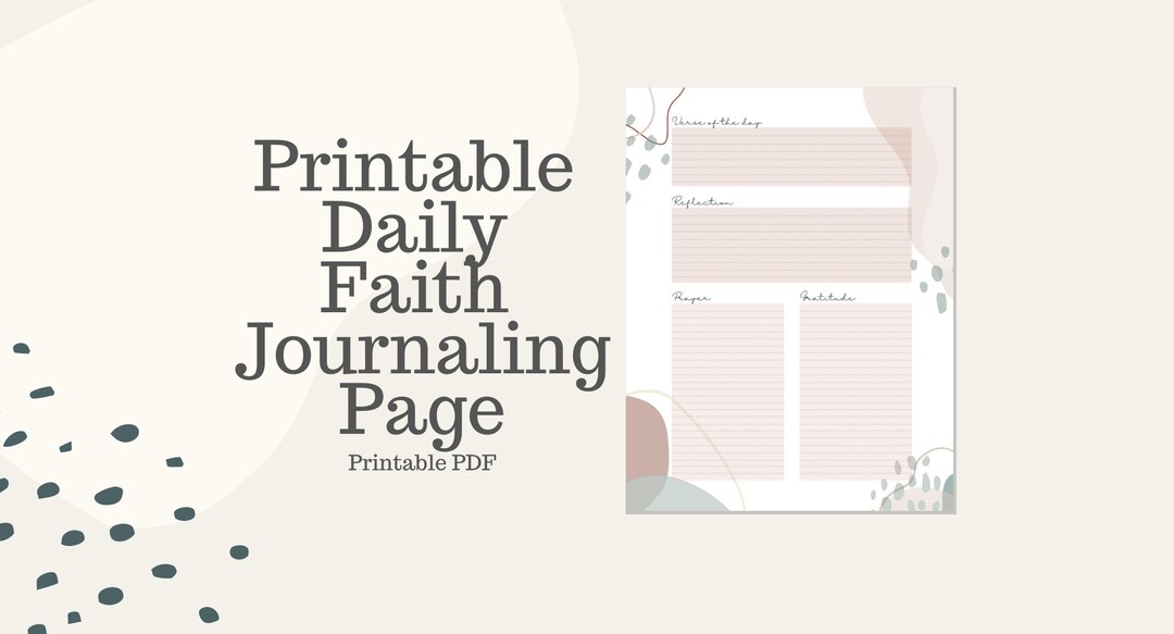Printable Daily Faith Journaling Sheet - Etsy