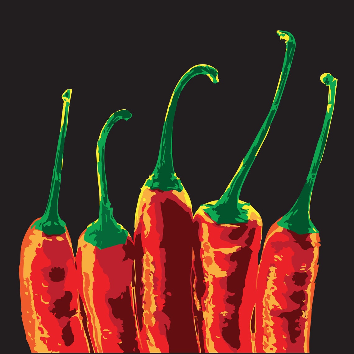 Hot Peppers Handmade Vinyl on Sheet Metal this is - Etsy