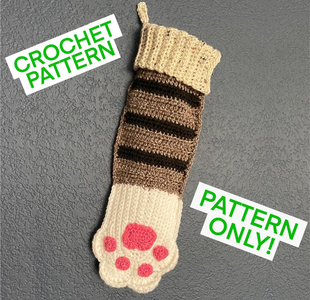 Crochet Pattern - Cat Paw Christmas Stocking - PATTERN ONLY! - Etsy