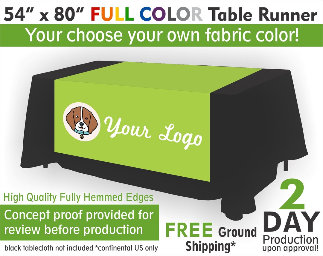 Custom Full Color Table Runner 54"x80" - FREE Ground Shipping - Etsy