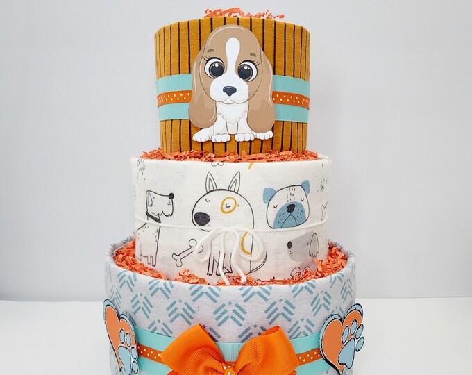 Little Puppy Love Baby Shower Diaper Cake, Puppy Lover, Dog Lover Gift ...