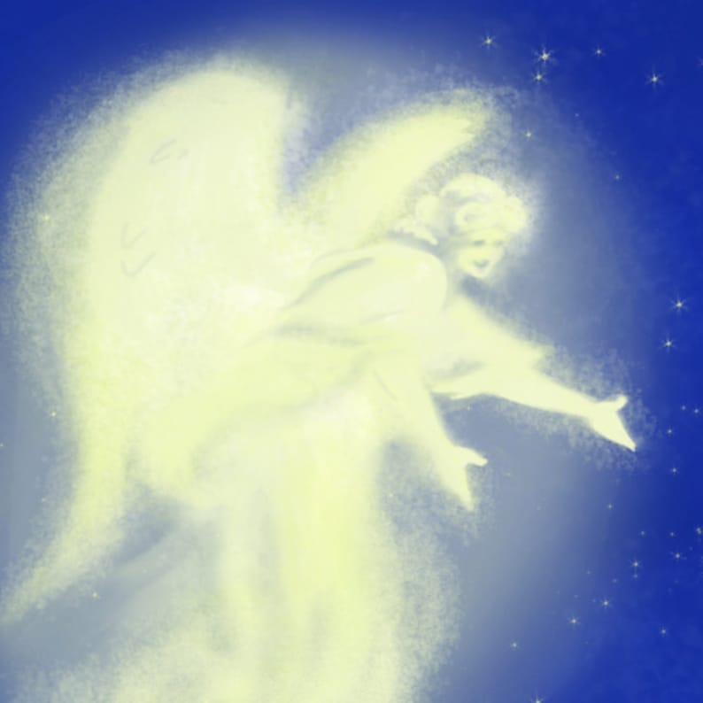 Christmas: Angel Appears to Shepherds, Luke 2, Digital Art, Print at ...