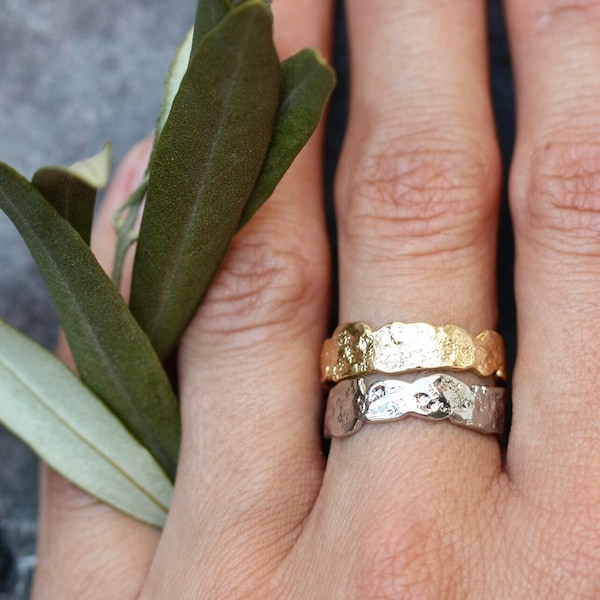 Organic Gold Ring - Etsy UK