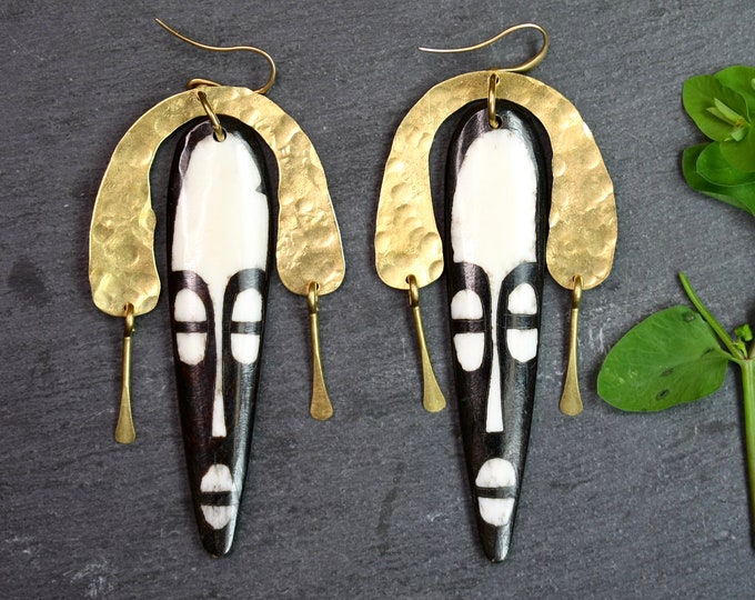 African Earrings Statement Earrings Large Earrings Big Earrings Mask ...