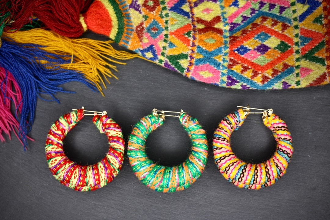 Hoop Earrings, Rainbow Earrings, Colorful Earrings, Colourful Earrings ...