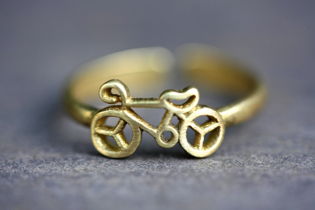 Bicycle Ring, Bike Ring, Boho Ring, Cute Ring, Gold Ring, Little Ring ...
