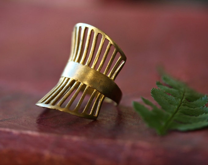 Boho Ring Bohemian Rings Hippie Ring Gold Ring Tribal Ring Large Ring ...