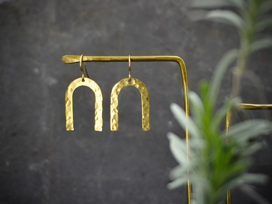 Geometric Brass Earrings U Shape Gold Geometric Earrings Geometric Gold ...