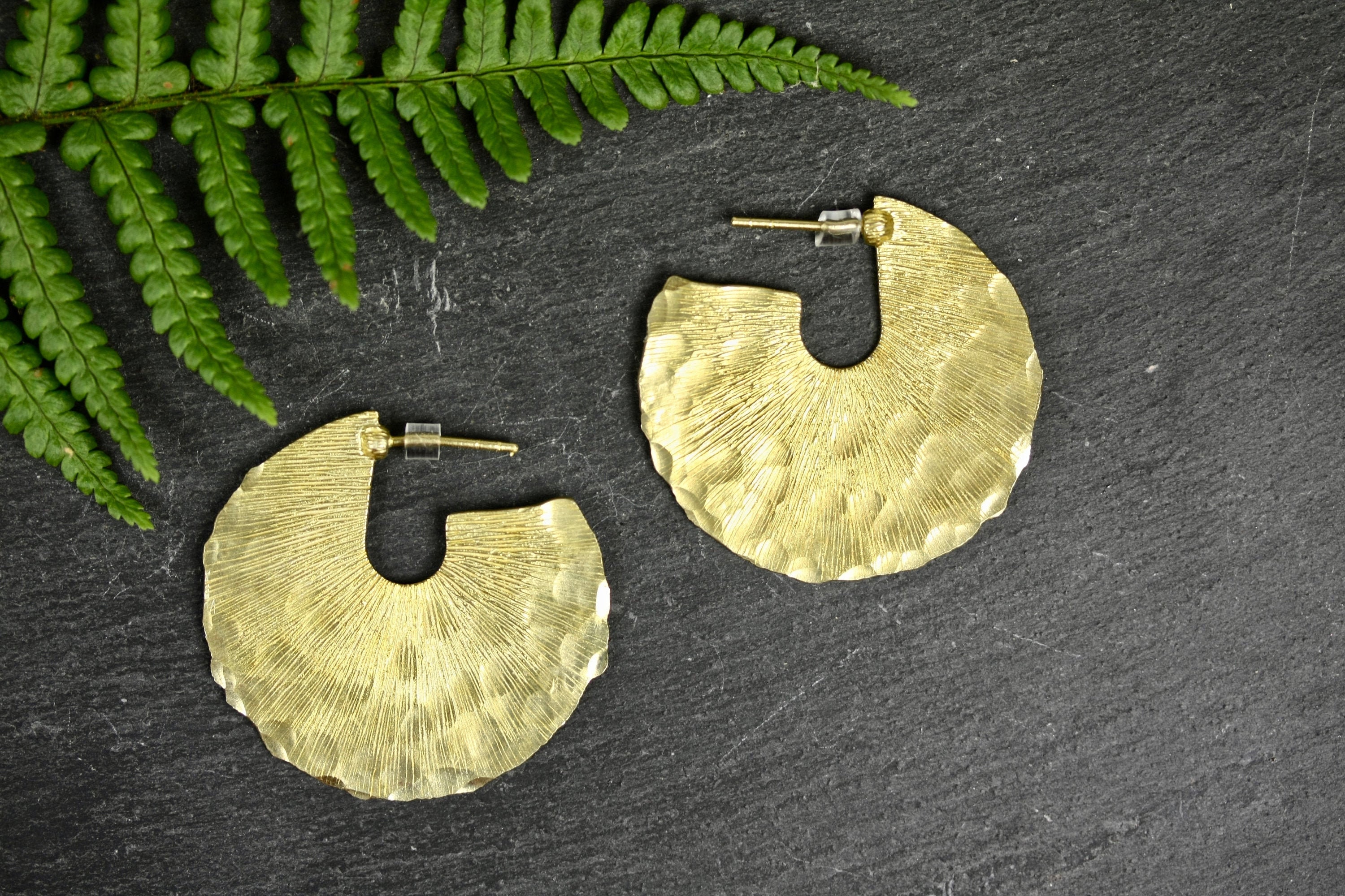 Geometric Earrings Gold Earrings Hammered Earrings Geometric | Etsy UK