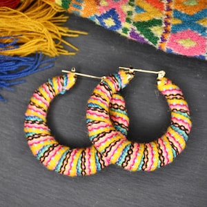 Hoop Earrings, Rainbow Earrings, Colorful Earrings, Colourful Earrings ...