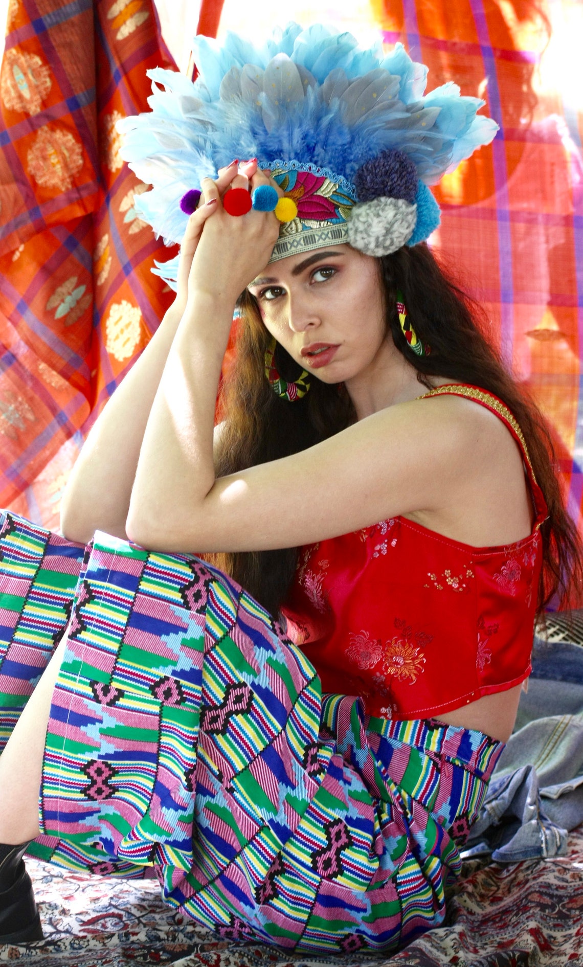 Pom Pom Ring Pom Pom Jewelry Festival Jewelry Rainbow - Etsy