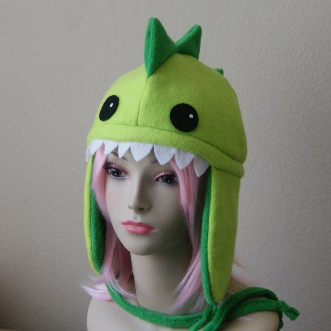 Made-to-order / NOMSTER the Dinosaur Fleece Aviator Hat / GREEN With ...
