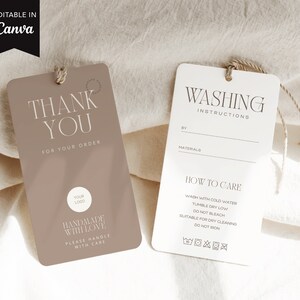 Custom Clothing Labels Canva Template, Editable Washing Instructions ...