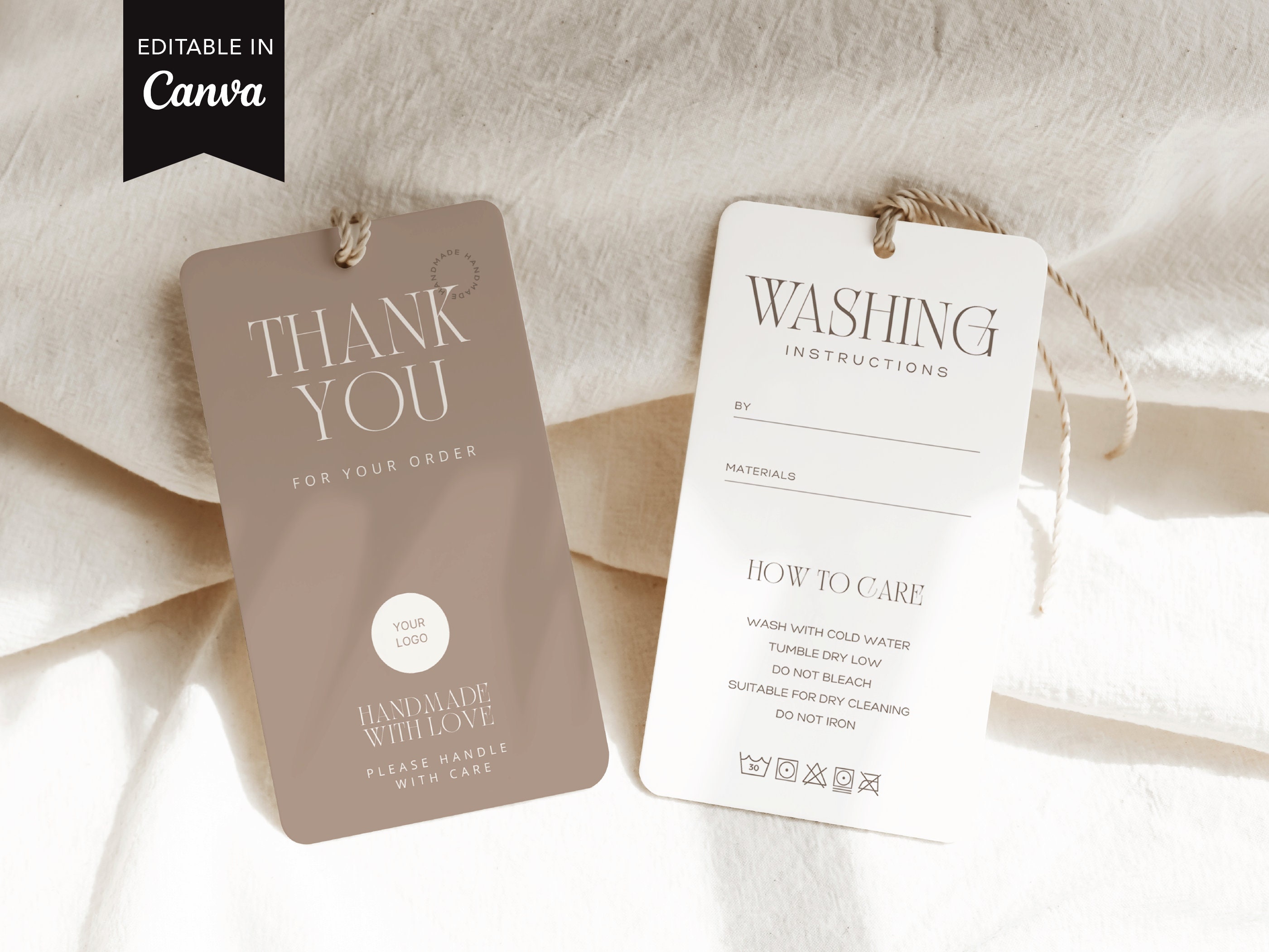 Custom Clothing Labels Canva Template, Editable Washing Instructions ...