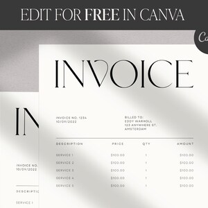 EDITABLE Tshirt Invoice Template, Small Business Invoice, Client ...