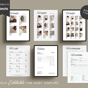 Line Sheet for Wholesale, Price List Template, Editable Template ...