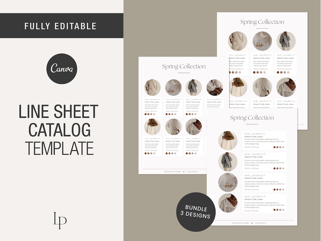 Wholesale Linesheet Template, Price List Template, Editable Wholesale ...
