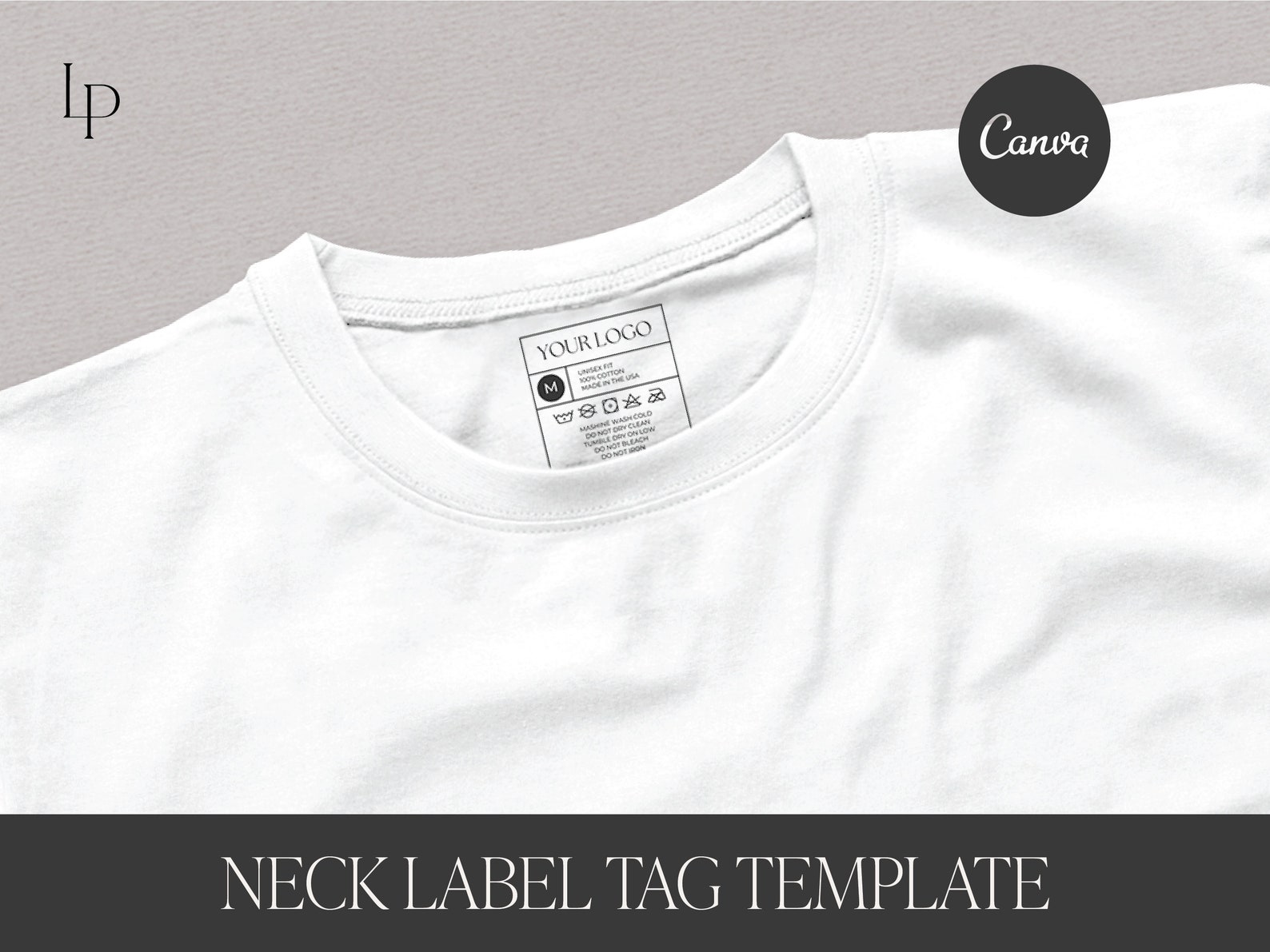 Editable Clothing Tag Template, DIY Tshirt Neck Label Tags, Custom ...