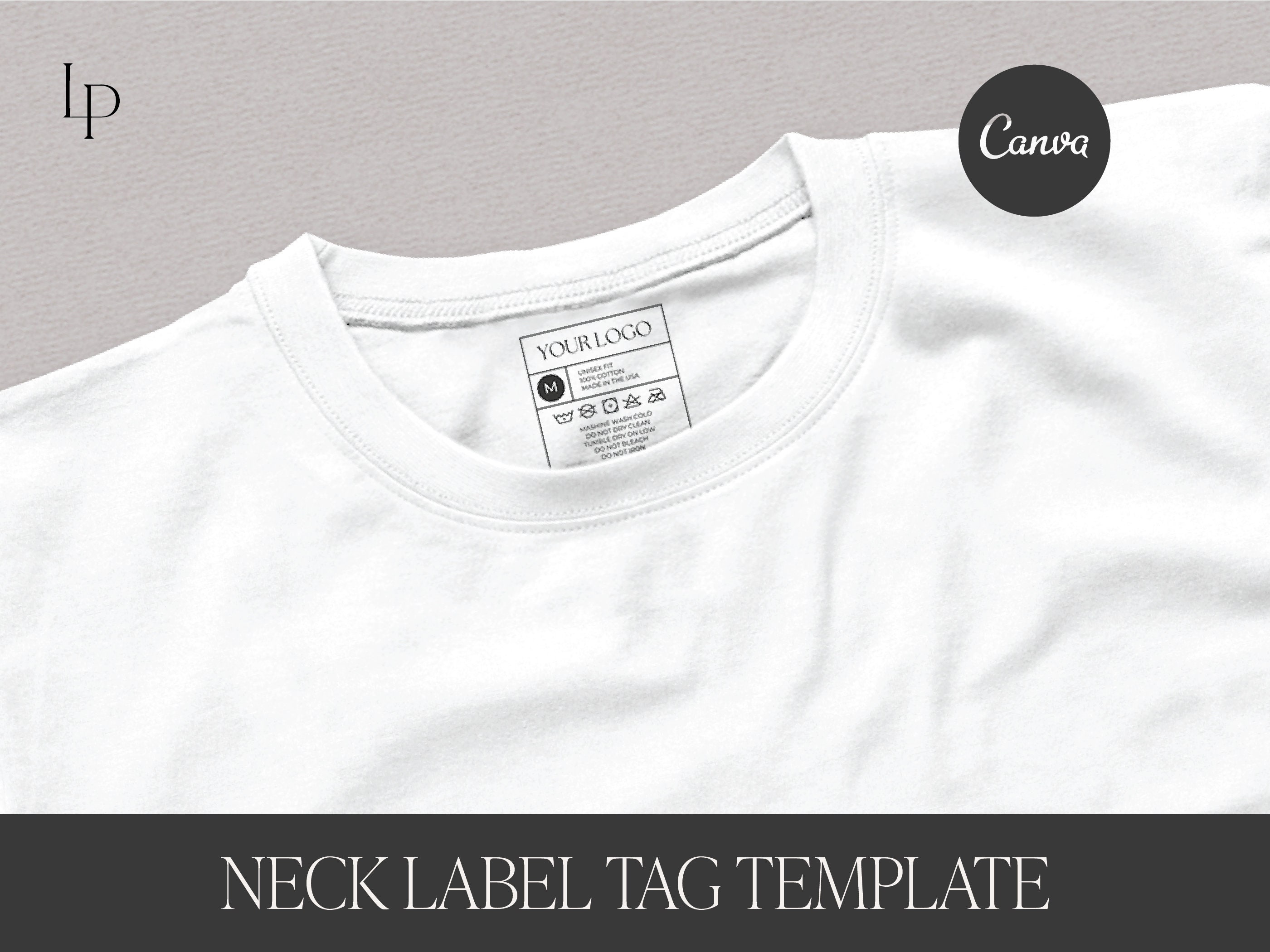 Editable Clothing Tag Template, DIY Tshirt Neck Label Tags, Custom ...