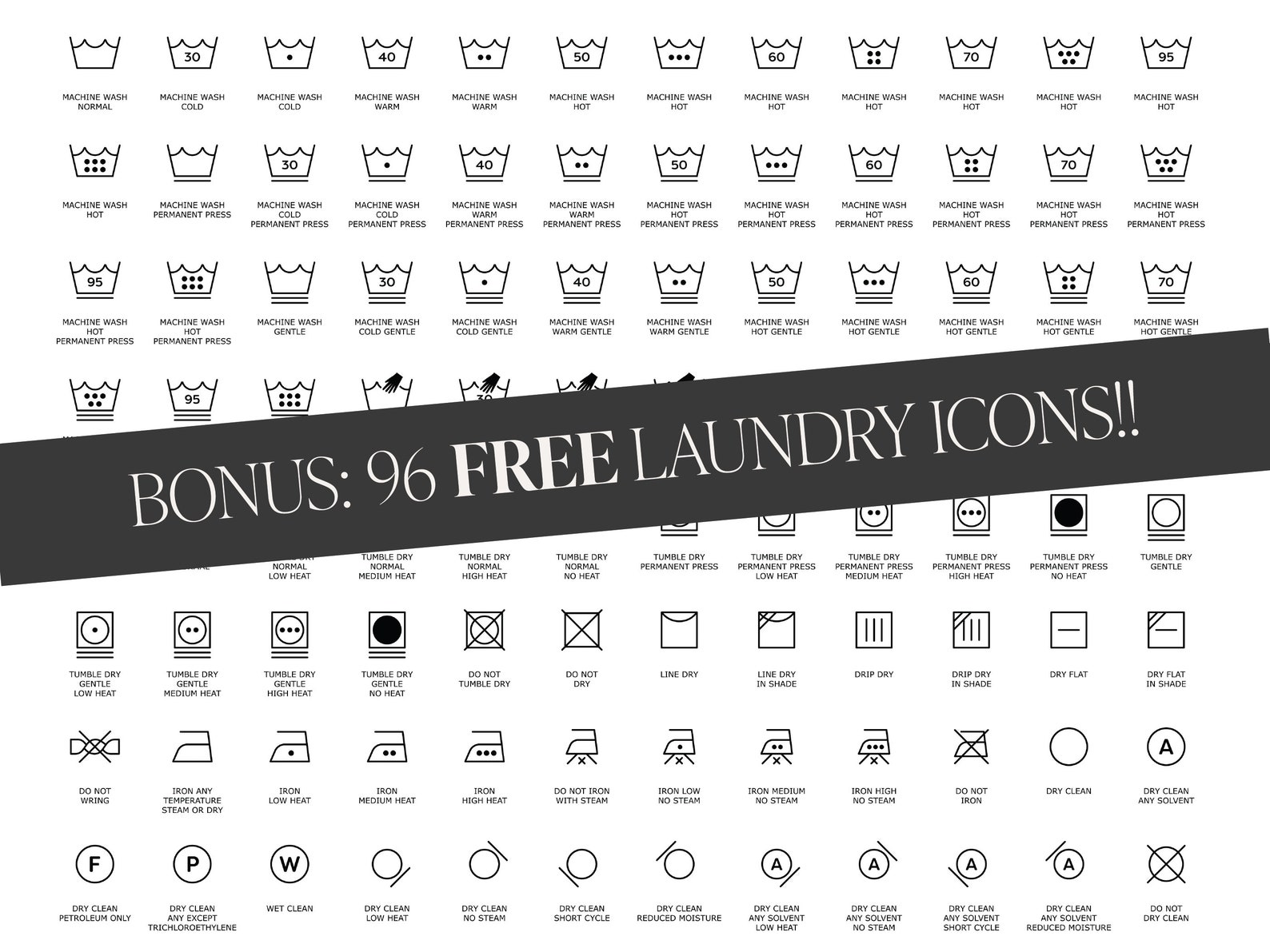 Custom Clothing Labels Canva Template, Editable Washing Instructions ...