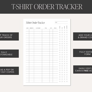 T-shirt Order Form Canva Template, Editable and Printable Tshirt ...