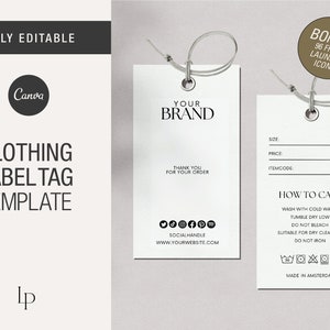 Editable Clothing Hang Tag Printable, Custom Clothing Tags, Hang Tag ...