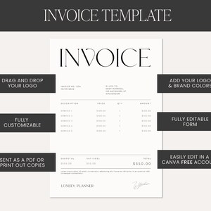 EDITABLE Tshirt Invoice Template, Small Business Invoice, Client ...