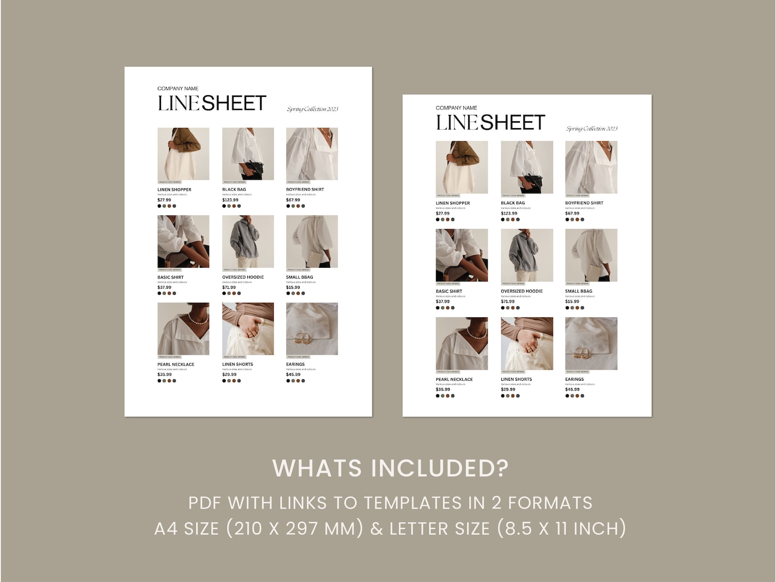 Elegant Wholesale Line Sheet Design - Perfect for Boosting Product ...