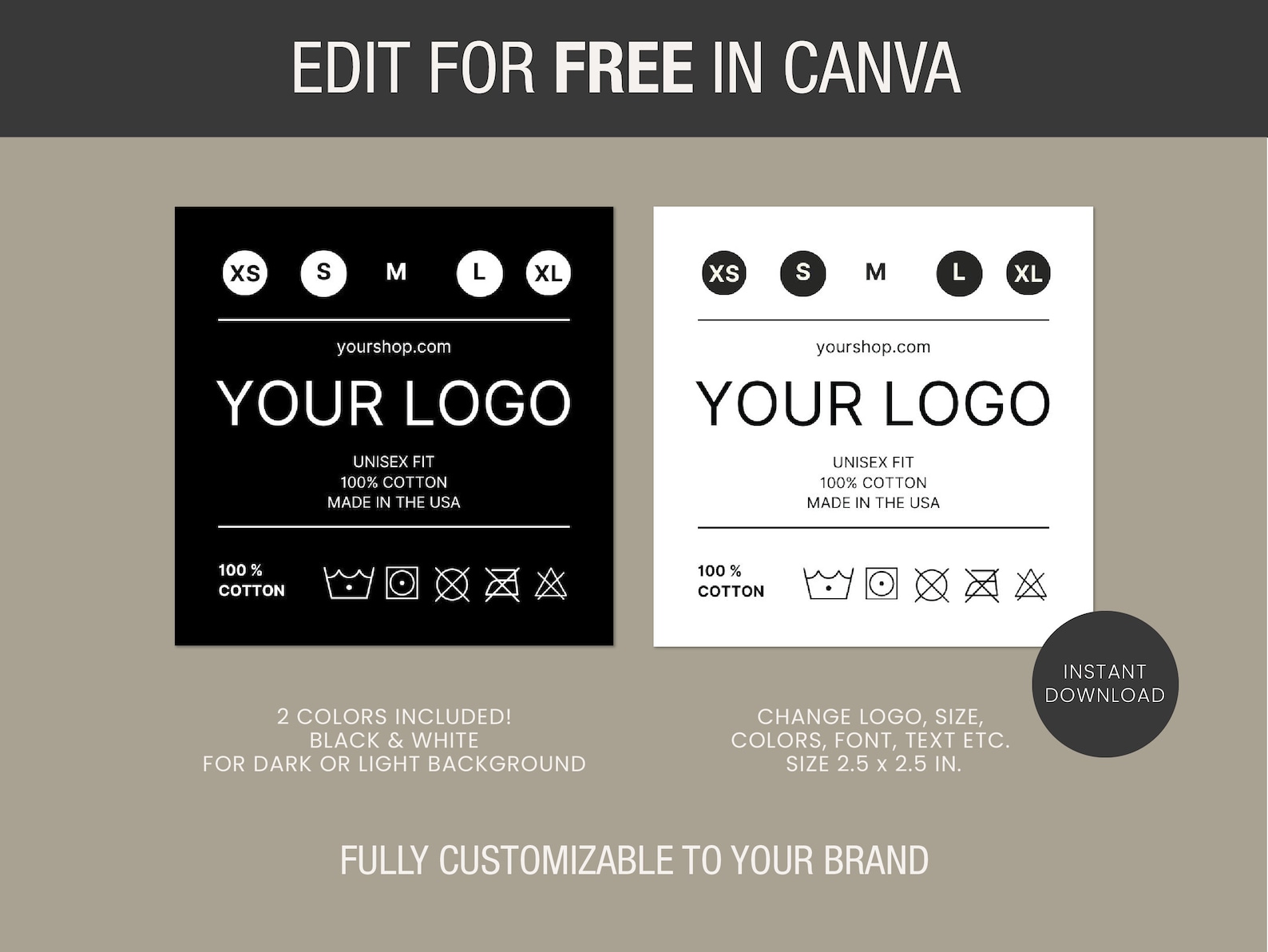 Custom Neck Label Template, DIY Tshirt Neck Label Tags, Custom Clothing ...