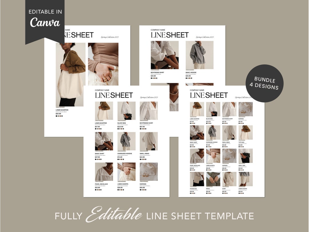 Elegant Wholesale Line Sheet Design - Perfect for Boosting Product ...