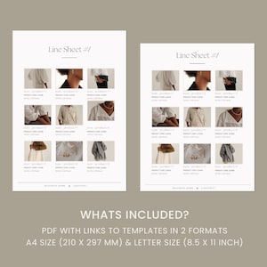 Printable Line Sheet Template, Wholesale Line Sheet, Wholesale ...