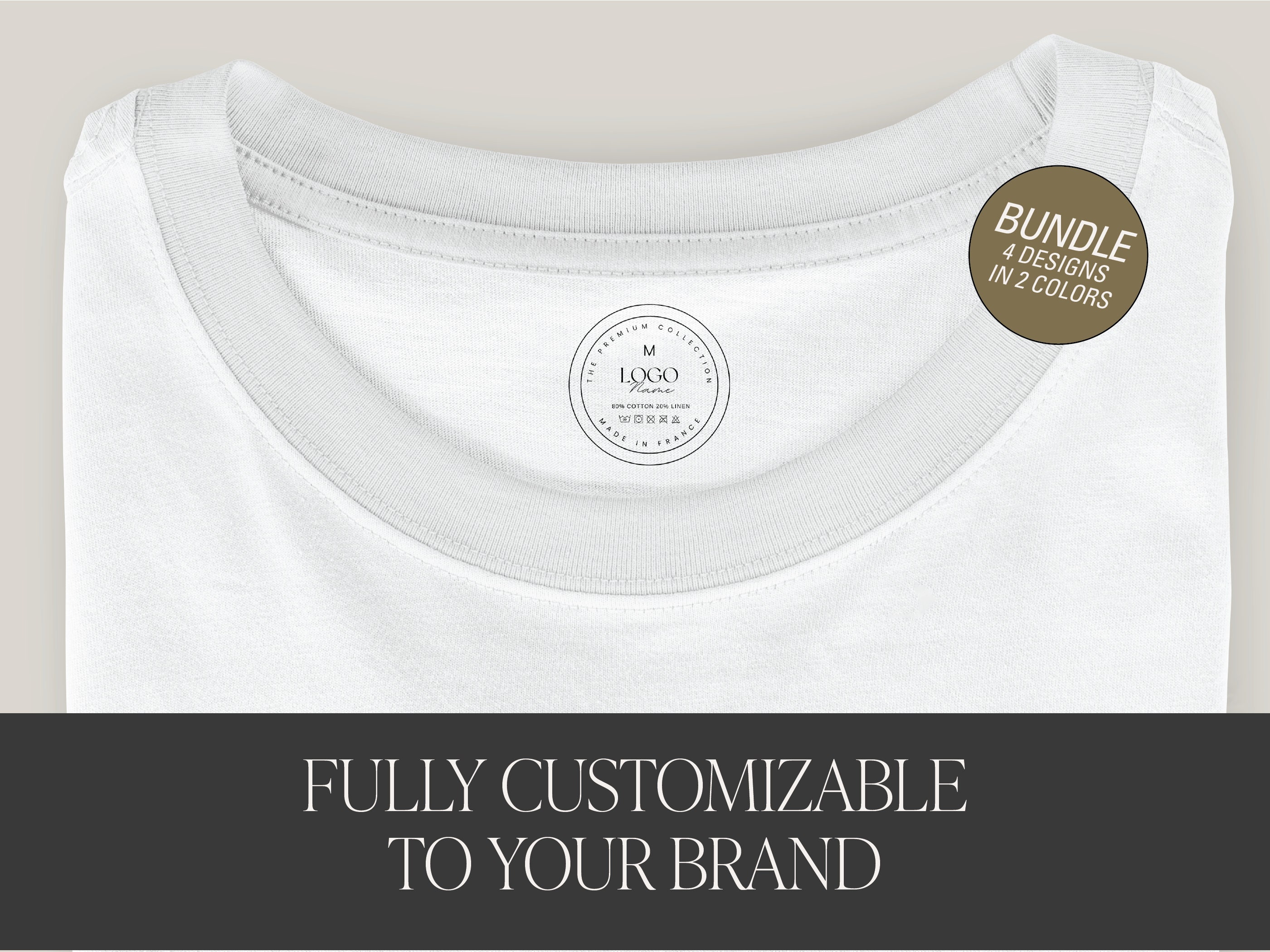 Custom Clothing Tag Template, Care Card Bundle, DIY Tshirt Neck Label ...