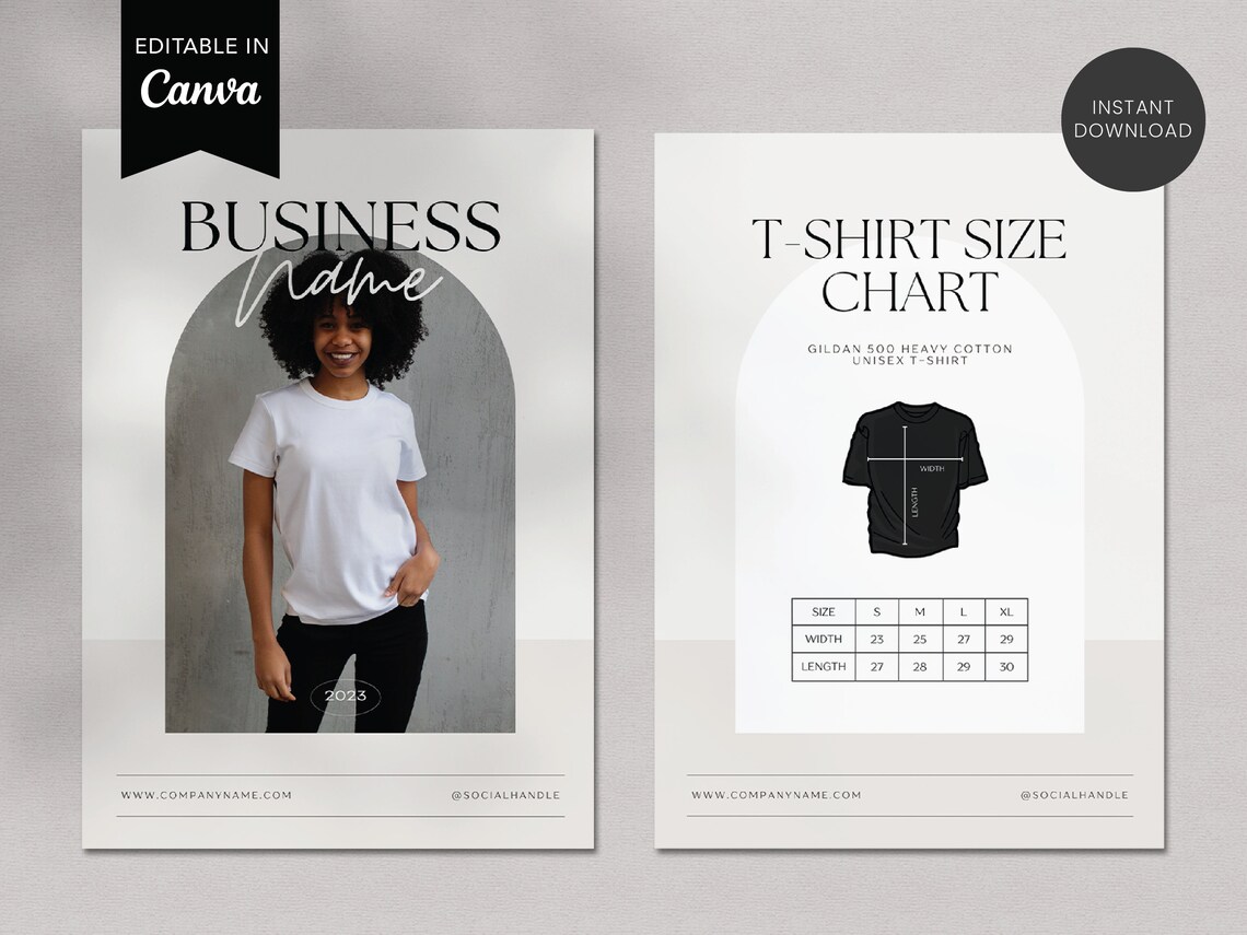 3001 Size Chart Canva Template, Bella Canvas 3001 Size Guide, Bella ...