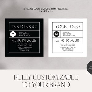 Editable Clothing Tag Template, DIY Tshirt Neck Label Tags, Custom ...