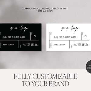 Editable Neck Tag Template, DIY Tshirt Neck Label Tags, Custom Clothing ...