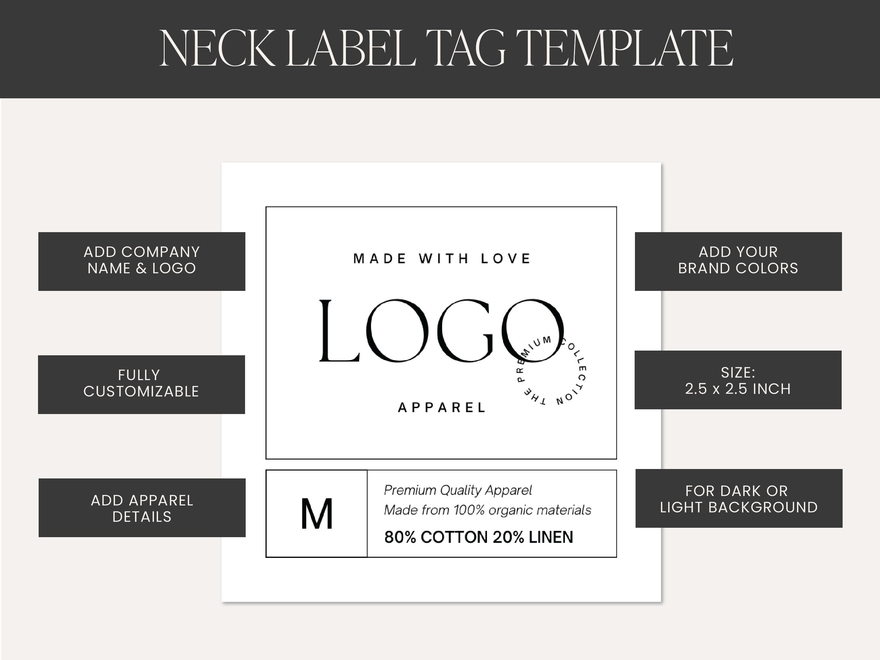Custom Clothing Tags T-shirt Neck Label Tag Garment Tag - Etsy
