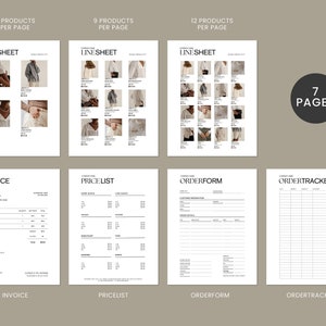 Line Sheet for Wholesale, Price List Template, Editable Template ...