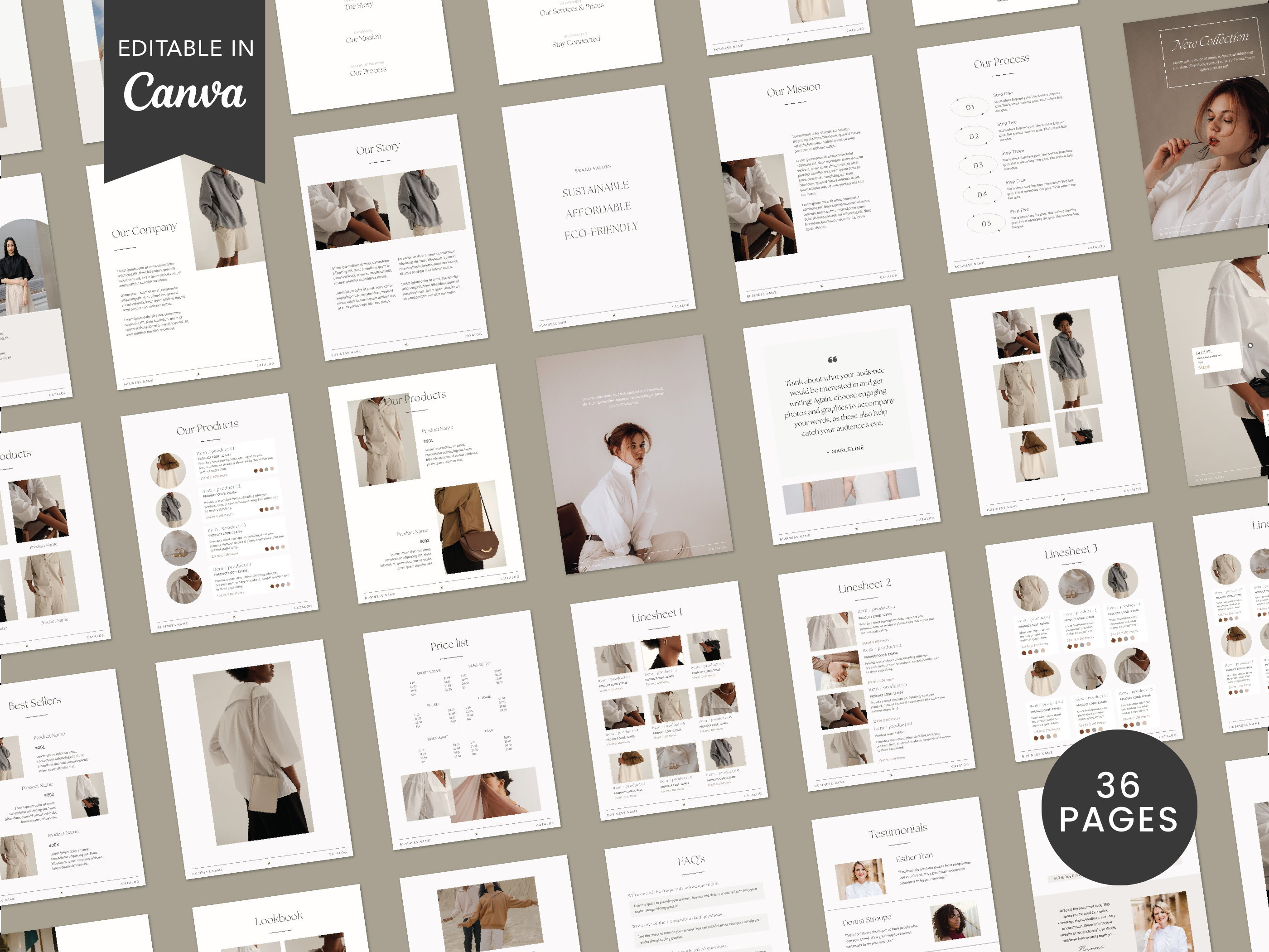 Editable Wholesale Product Catalog, Canva Line Sheet Template, Price Guide, Wholesale Catalogue ...