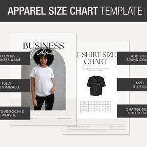 3001 Size Chart Canva Template, Bella Canvas 3001 Size Guide, Bella ...