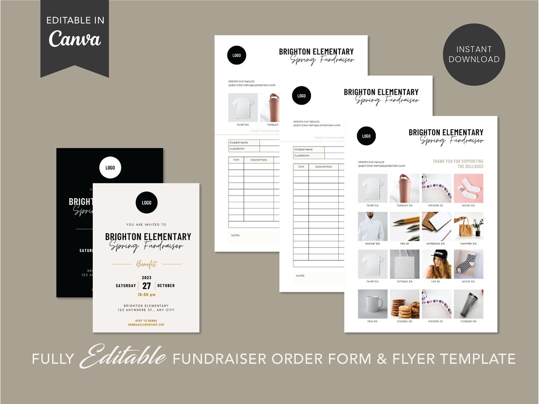 Editable Fundraising Flyer Template, School Fundraiser Froms, Editable ...