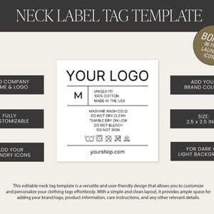 Custom Neck Label, T-shirt Neck Label, Canva Neck Label Tags, Shirt Tag ...