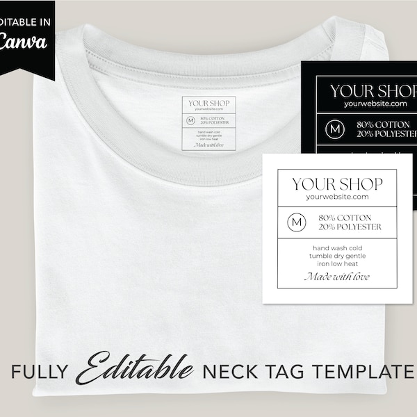 Neck Label Template Canva - Etsy