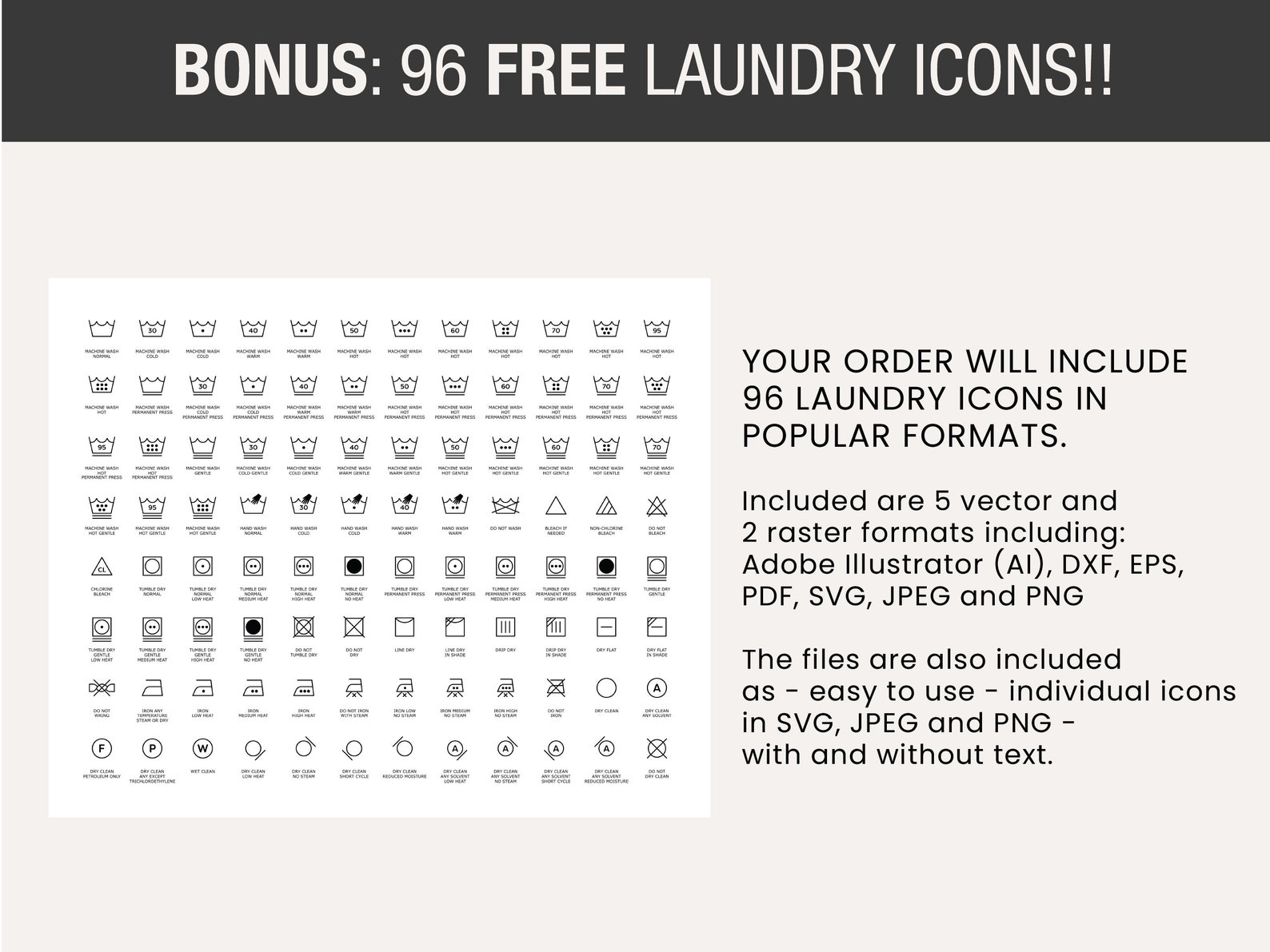 Custom Clothing Labels Canva Template, Editable Washing Instructions ...