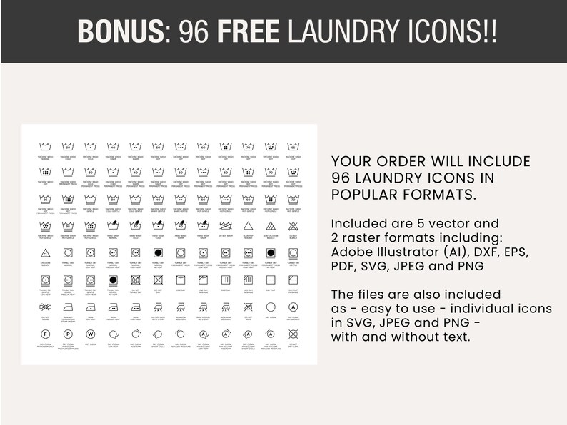 Custom Clothing Labels Canva Template, Editable Washing Instructions ...