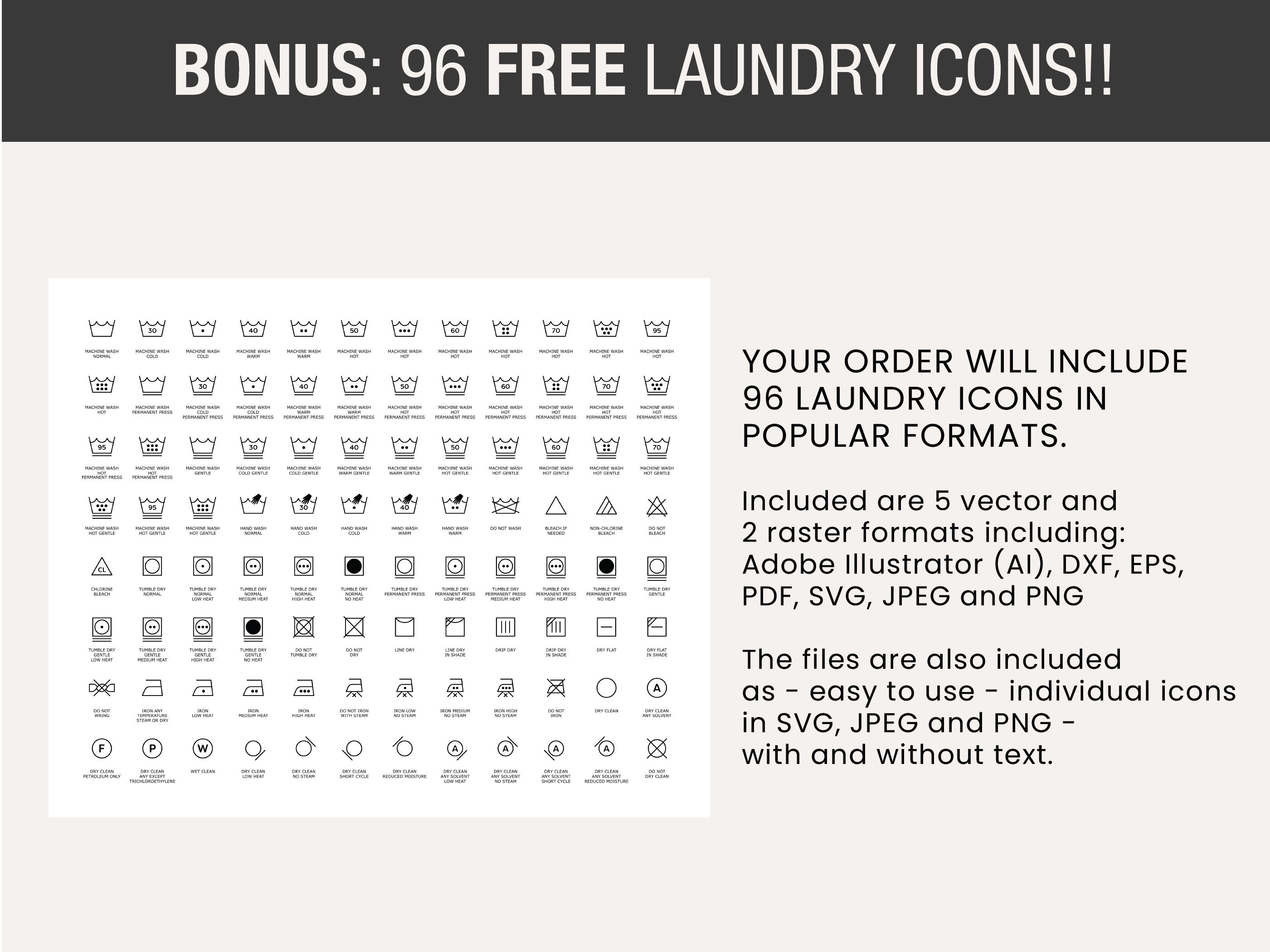Custom Clothing Labels Canva Template, Editable Washing Instructions ...